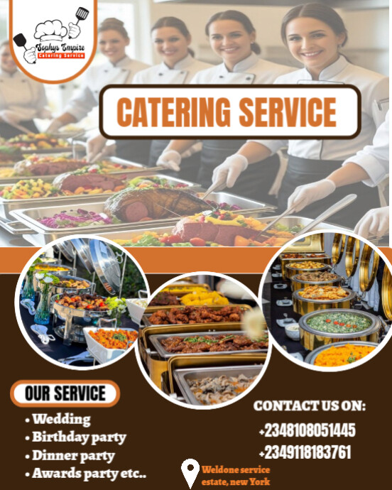 Brown Joyful Catering Service Instagram Portrait Template | PosterMyWall