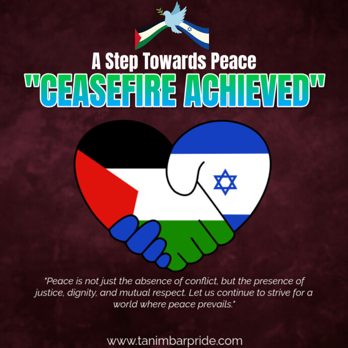 Copy of Brown Joyful Ceasefire Achieved Palestina & Israel Instagram ...