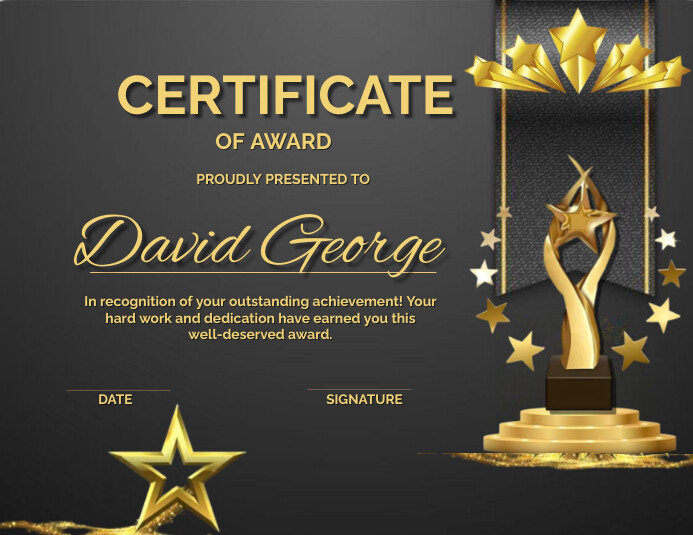 Brown Joyful Certificate Of Award Flyer (us Template | PosterMyWall
