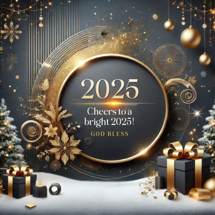 Brown Joyful Cheers To A Bright 2025 Instagram Post Template | PosterMyWall