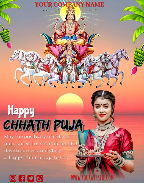 Brown Joyful Chhath Puja Poster/wallboard Template | PosterMyWall
