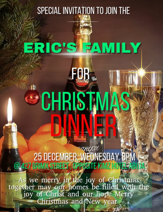 Brown Joyful Christmas Get Together Party Flyer (us Letter) Template ...