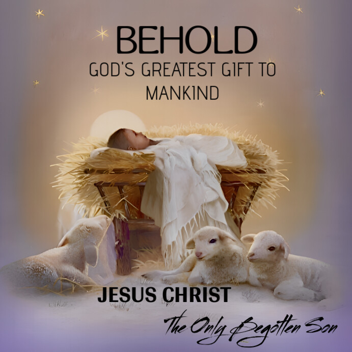 Brown Joyful Christmas Nativity Instagram Post Template | PosterMyWall
