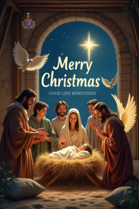 Brown Joyful Christmas Nativity Poster Template | PosterMyWall