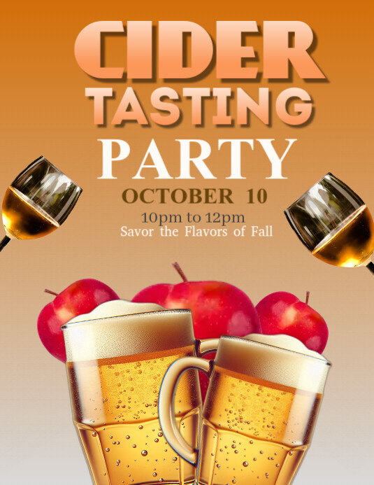 Brown Joyful Cider Tasting Party Flyer (us Letter) Template | PosterMyWall