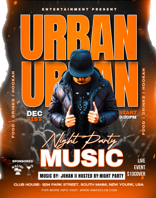 Brown Joyful Cocktail Party Flyer, Girls Night Out, Latin Night Flyer ...