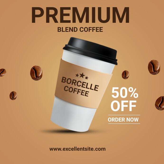 Brown Joyful Coffee Instagram Post Template | PosterMyWall