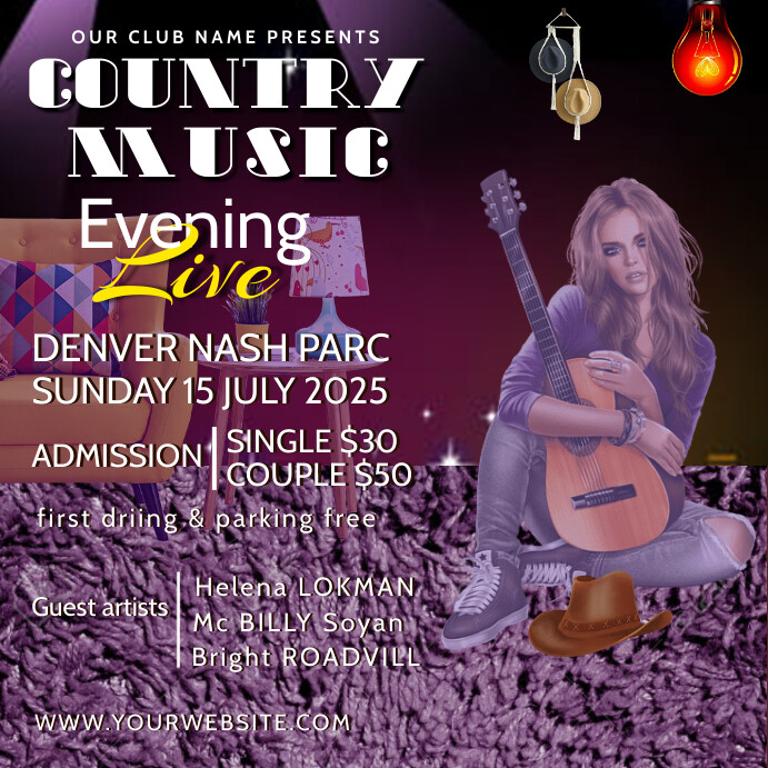 Brown Joyful Country Music Concert Poster Ins Template | PosterMyWall