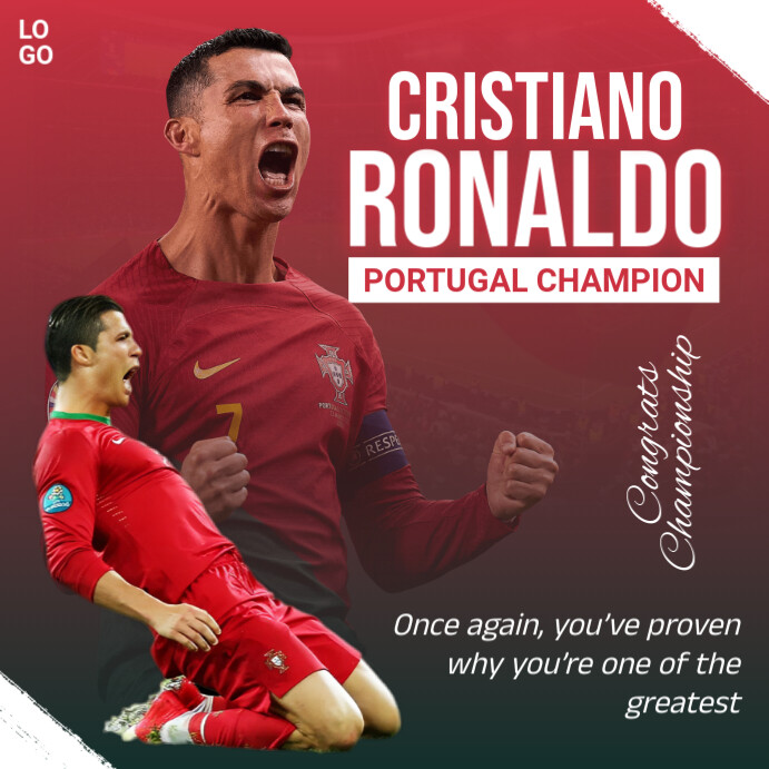 Copy of Brown Joyful Cristiano Ronaldo Champion Instagram Post ...