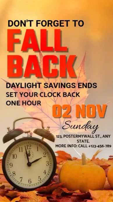Brown Joyful Daylight Saving Time Ends Instagram Story Template ...
