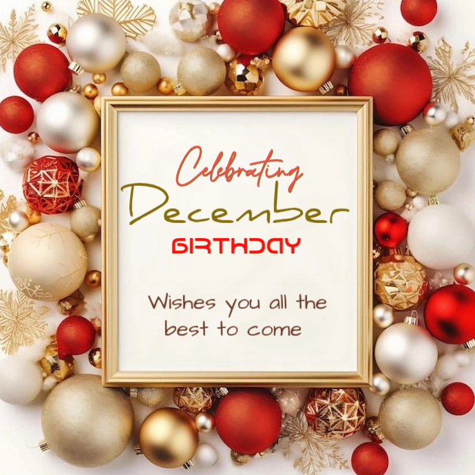 Brown Joyful December Birthday Card Logo Template | PosterMyWall