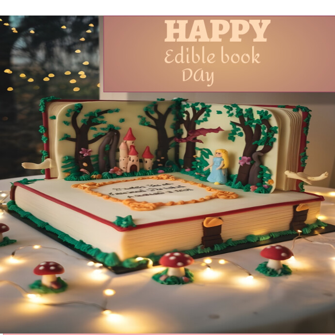 Brown Joyful Edible Book Day Instagram Post Template | PosterMyWall