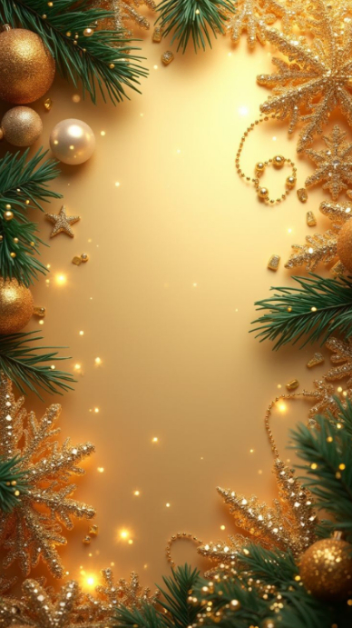 Brown Joyful Elegant Gold And Green Christmas Border Instagram Story ...