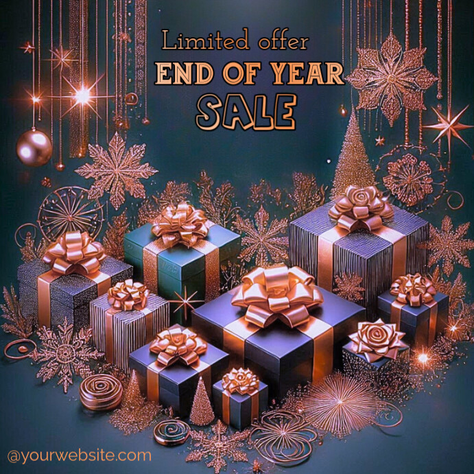 Brown Joyful End Of Year Sale Instagram Post Template | PosterMyWall