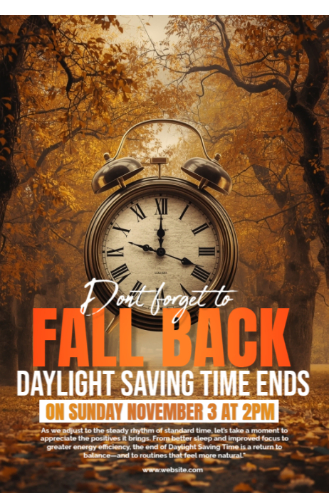 Plantilla de Brown Joyful Fall Back Poster | PosterMyWall