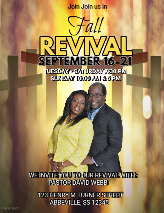 Copy of Brown Joyful Fall Revival Flyer (us Letter) | PosterMyWall