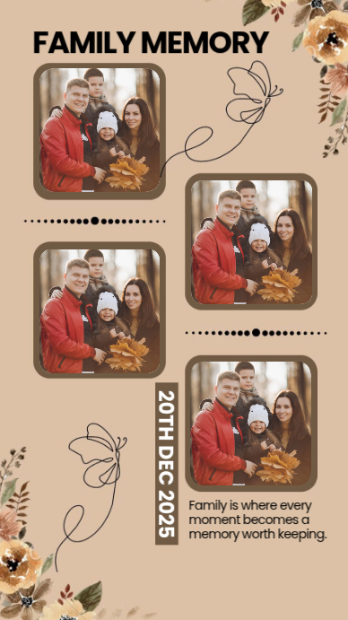 Brown Joyful Family Memory Instagram Story Templat | PosterMyWall