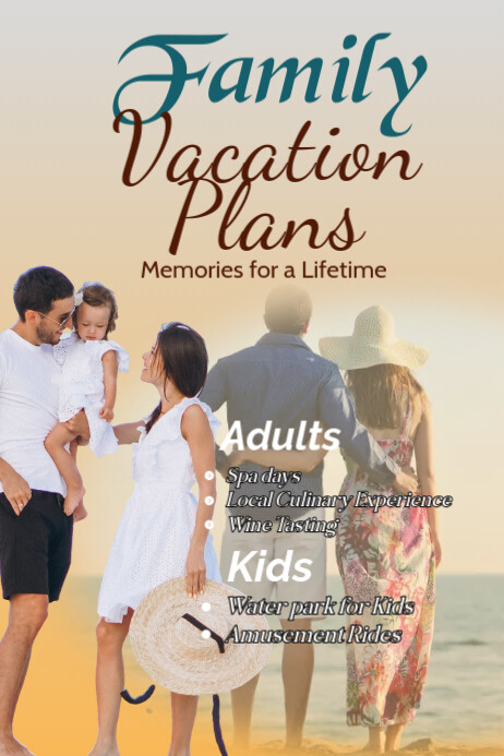 Brown Joyful Family Vacation Plans Poster Template | PosterMyWall