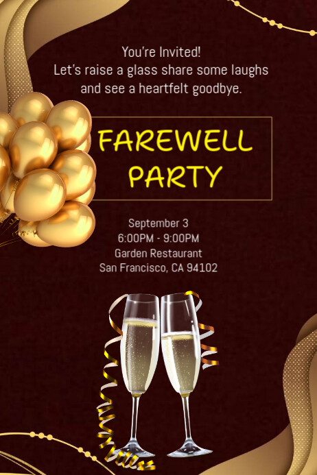 Brown Joyful Farewell Party Poster Template | PosterMyWall