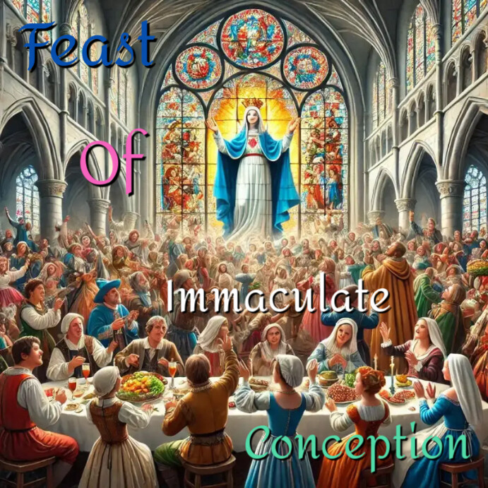 Plantilla de Brown Joyful Feast Of Immaculate Conception Instagram Post ...