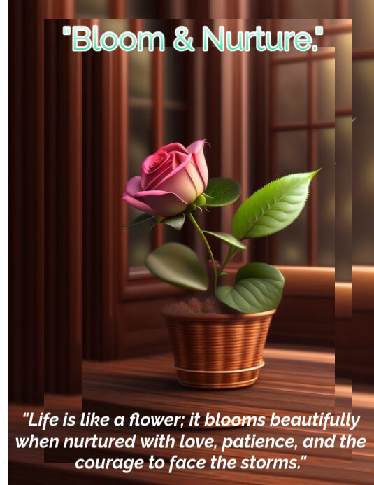 Plantilla de Brown Joyful Flower Vase Portrait A4 Poster Flyer (us ...