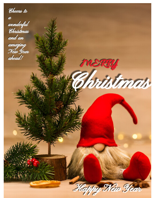 Brown Joyful Flyer (us Letter) Christmas and new year post Template ...