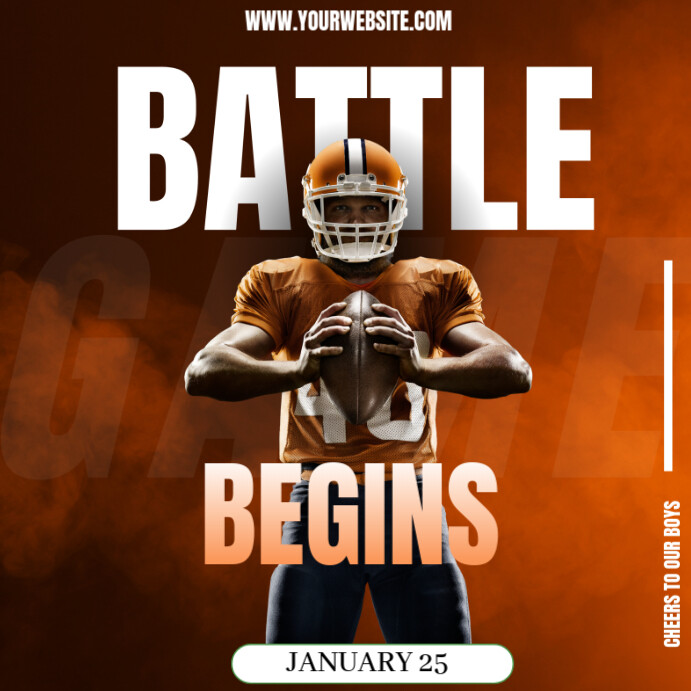 Brown Joyful Football Championship Game Online Design Flyer/template ...