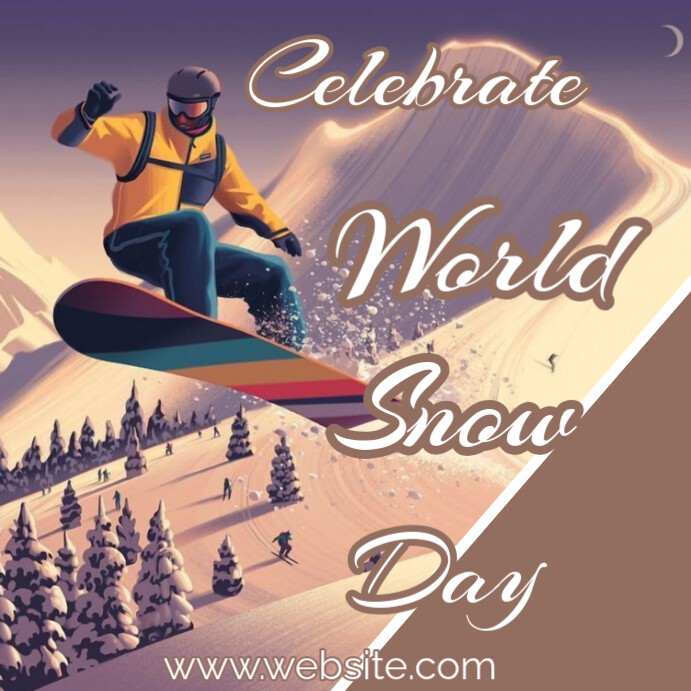 Brown Joyful Free National Snow Day Template Instagram Post | PosterMyWall