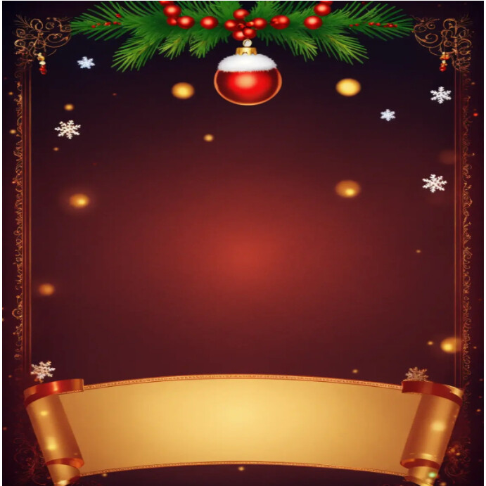 Brown Joyful Golden Christmas Background Instagram Post Template ...
