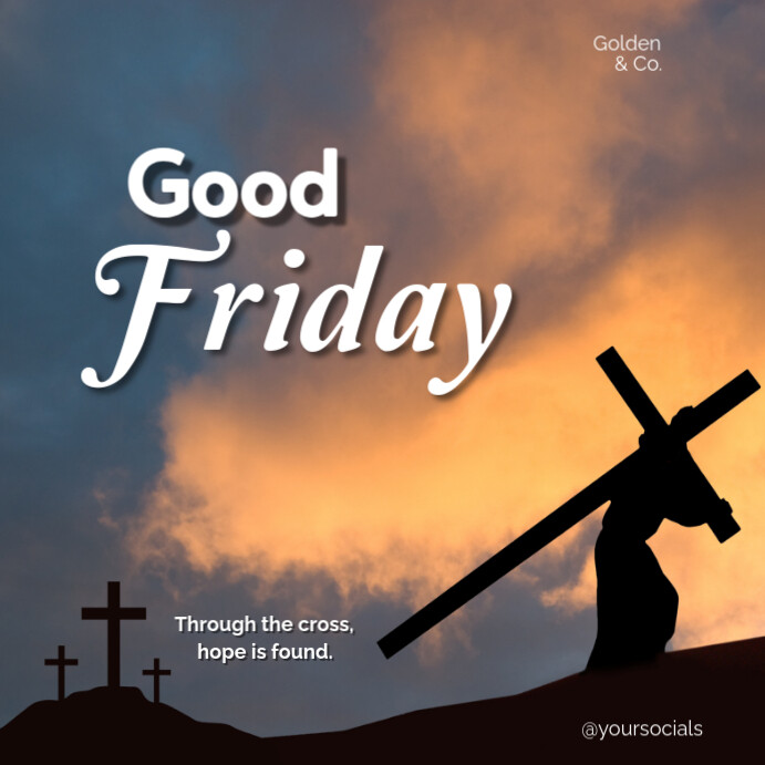 Brown Joyful Good Friday Instagram Post Template | PosterMyWall