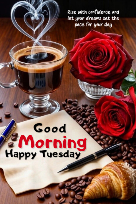 Copy of Brown Joyful Good Morning Happy Tuesday Banner 4' × 6 ...