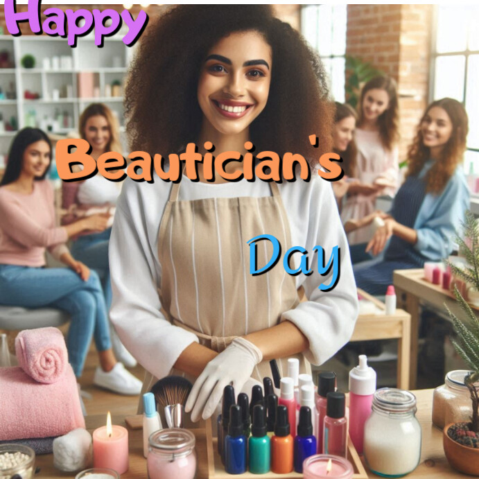 Copy of Brown Joyful Happy Beautician's Day Instagram Post | PosterMyWall