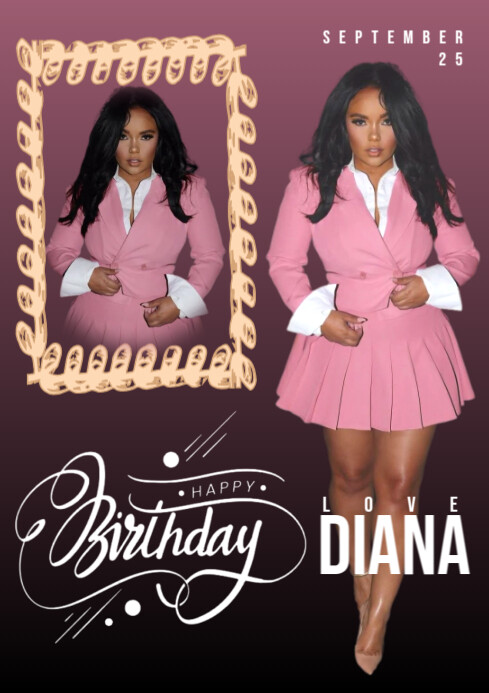 Brown Joyful Happy Birthday A4 Template | PosterMyWall