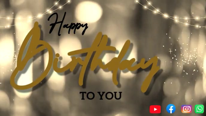 Brown Joyful Happy Birthday Youtube Thumbnail Template | PosterMyWall