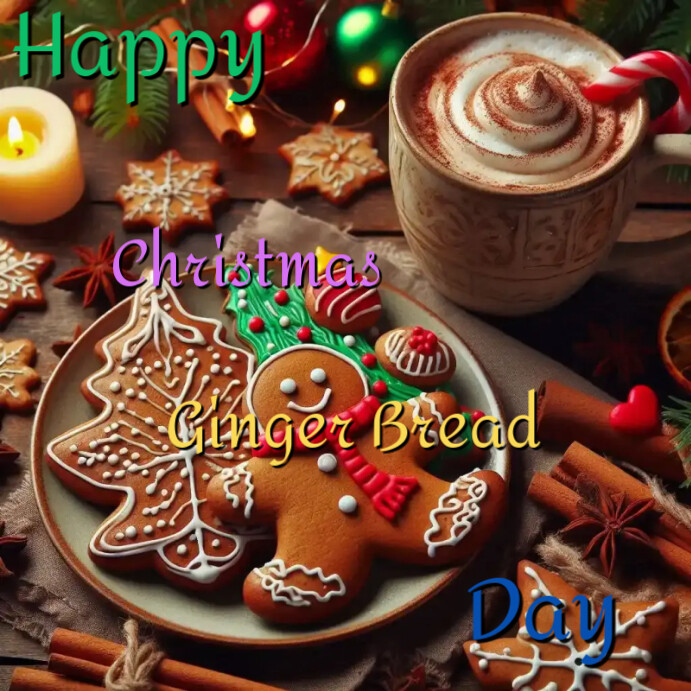 Copy of Brown Joyful Happy Christmas Gingerbread Day Instagram Post ...