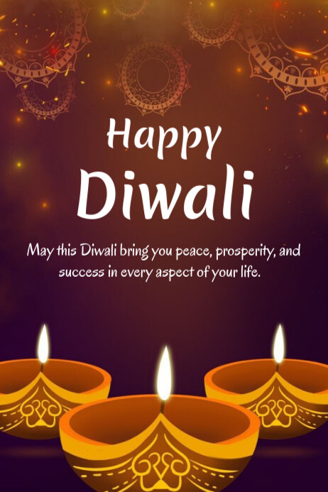 Brown Joyful Happy Diwali 2024 Poster Template | PosterMyWall