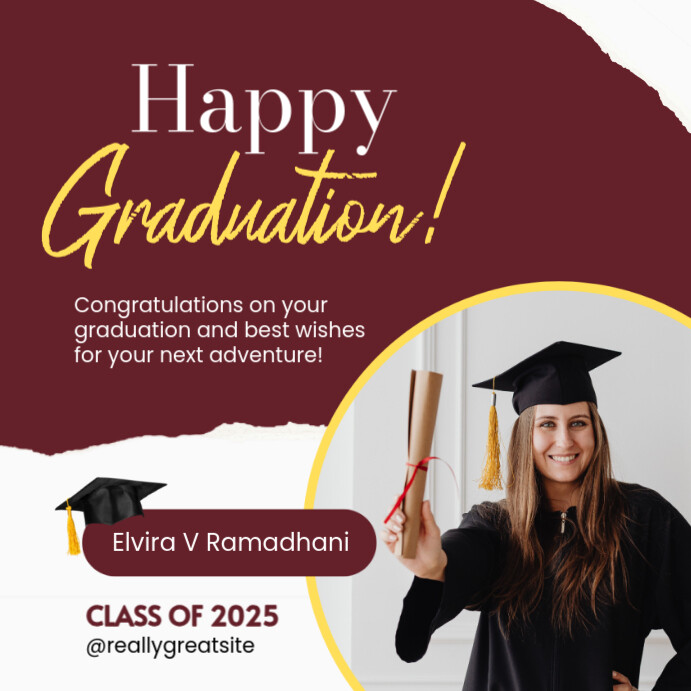 Copy of Brown Joyful Happy Graduation Instagram Post | PosterMyWall