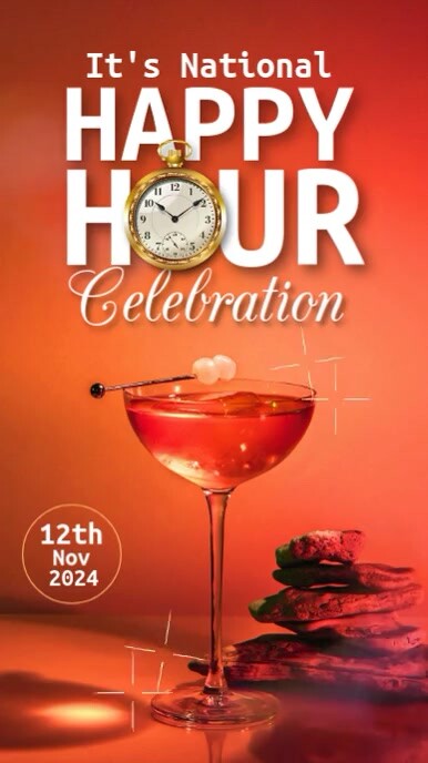 Brown Joyful Happy Hour Instagram Reel Template | PosterMyWall