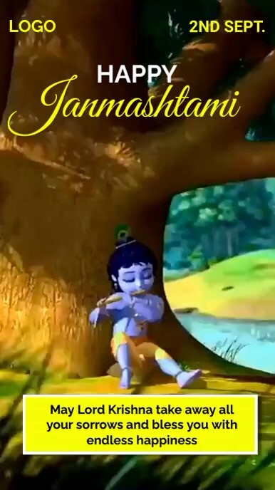 Copy of Brown Joyful Happy Janmashtami Instagram Ree | PosterMyWall