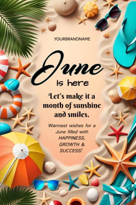 Copy of Brown Joyful Happy June Summer Vibes Poster | PosterMyWall