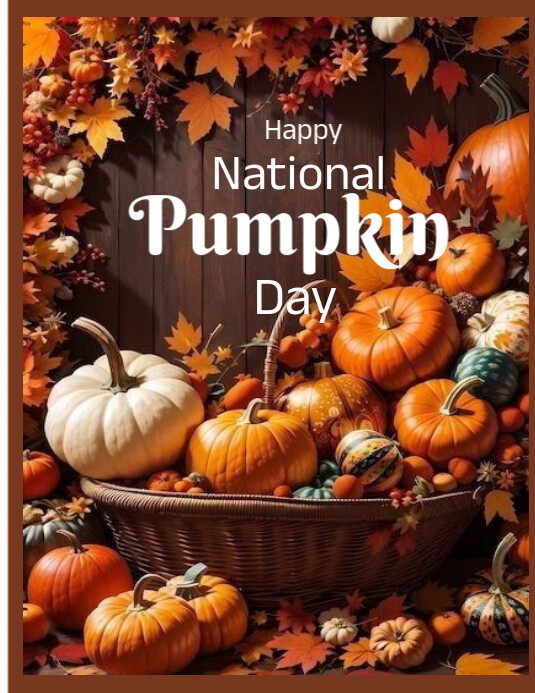 Brown Joyful Happy National Pumpkin Day Design Flyer (us Letter ...
