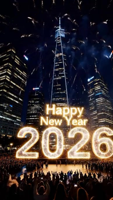 Brown Joyful Happy New Year 2026 Celebration Wishes Instagram Reel ...