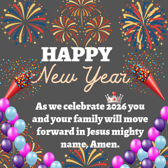 Brown Joyful Happy New Year 2026 Christian Greeting Poster Instagram ...