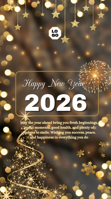 Brown Joyful Happy New Year 2026 Instagram Story Template Instagram ...