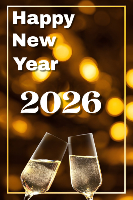Plantilla de Brown Joyful Happy New Year 2026 Poster Template Poster ...