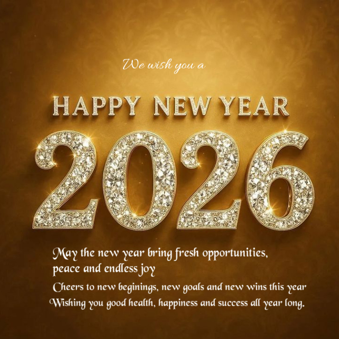 Brown Joyful Happy New Year Design Flyer Instagram Post Template ...