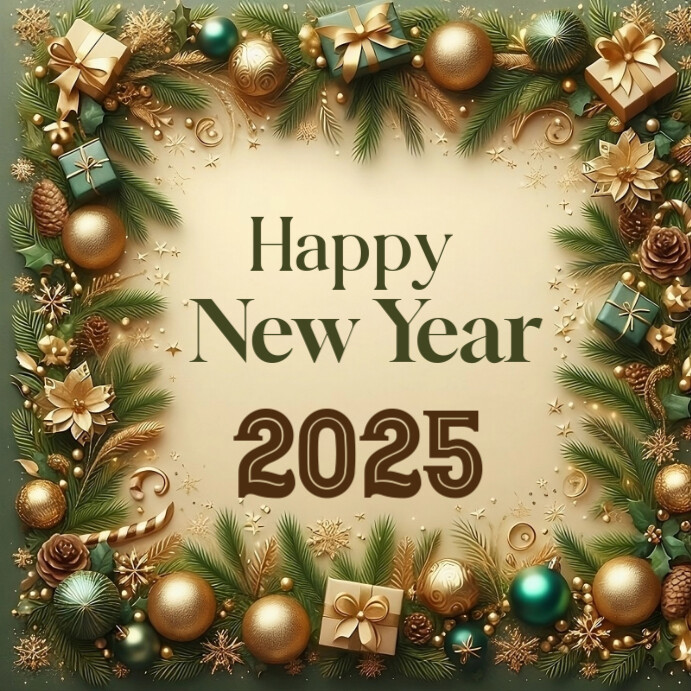 Copy of Brown Joyful Happy New Year Instagram Post | PosterMyWall
