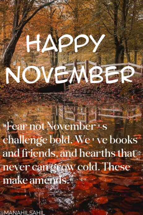 Copy of Brown Joyful Happy November Poster | PosterMyWall
