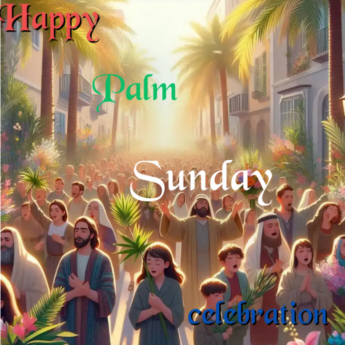 Brown Joyful Happy Palm Sunday Instagram Post Template | PosterMyWall