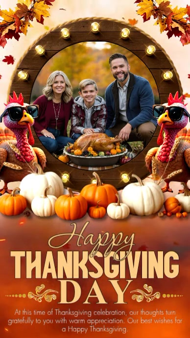 Brown Joyful Happy Thanksgiving Instagram Story Template | PosterMyWall